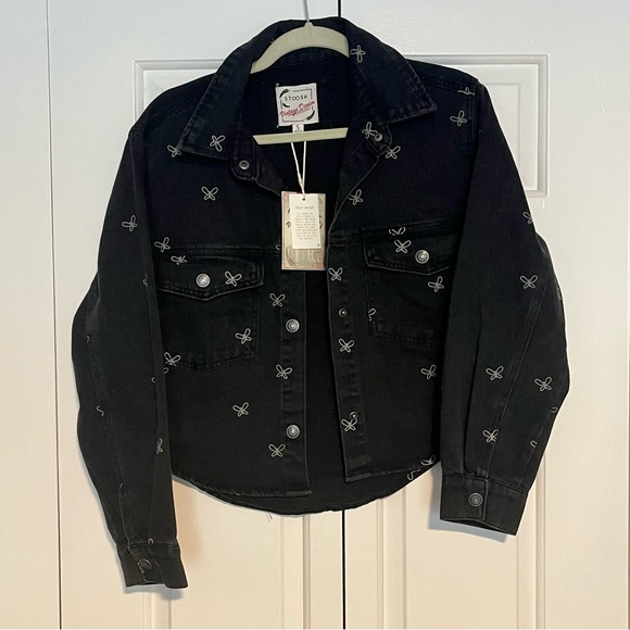 Stoosh | Jackets & Coats | Stoosh Vintage Denim Cropped Denim Jacket ...
